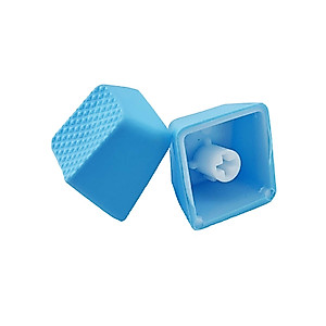 Big Chic Blank TPR Rubber Gaming Keycaps 4 Keys Set 1u for Cherry MX Mechanical Keyboards Compatible OEM (R3, Neon Blue)