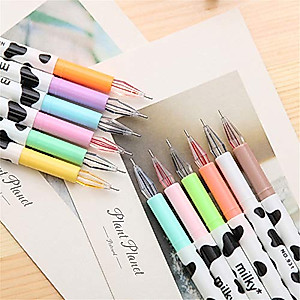 Yansanido Pack of 12 Colors Kawaii Cow Design Gel Pen for Office School Home Travel Gift for Friends and students (12)