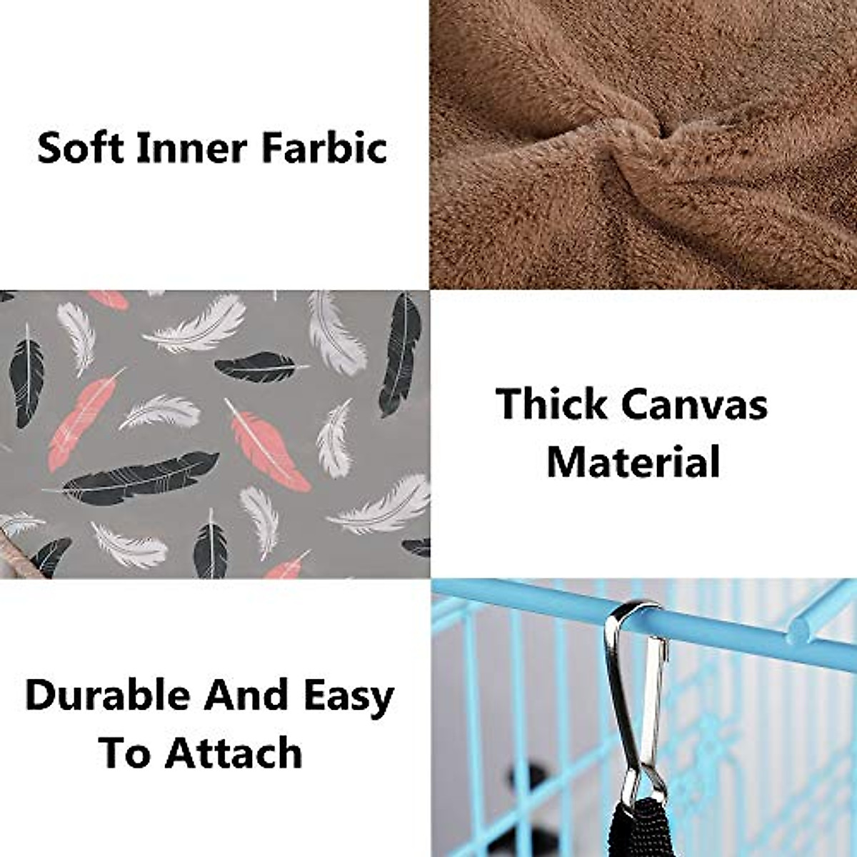 Small Pet Cage Hammock with 3 Christmas Bell Ornaments,Triple Layer Hammock Hamster Guinea Pig Cage Accessories Bedding Cozy Ferret Tunnel Cave Small Animals Bed for Chinchilla Sugar Glider (Pink)