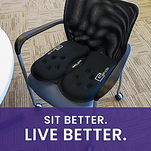 GSeat Ultra Orthopedic Gel and Foam Seat Cushion (Black) – for Coccyx, Back, Tailbone, Prostate, Postnatal, and Sciatica Pain/Discomfort – Office, Car, Chair, Travel