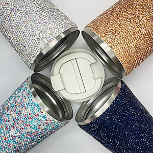 Cupcupmore 12 oz Bling Pink Rhinestone Stainless Steel Coffee Tumbler,Shiny Travel Insulated Coffee Mug with Lid, Reusable Spill Proof Coffee Cup,Portable Thermal Mug for Hot and Cold