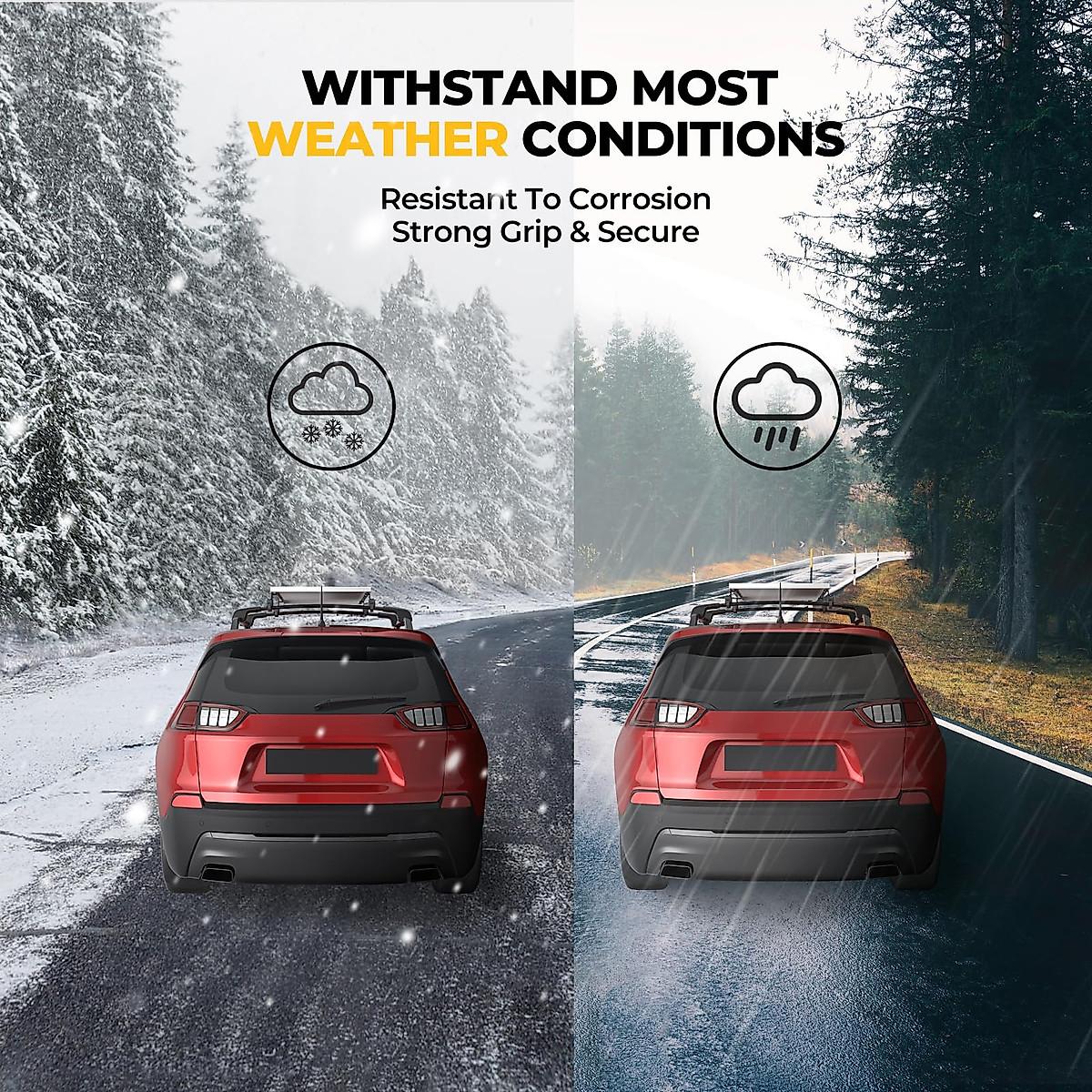 BougeRV Solar Panel Crab Mounting Kit for Cars with Cross Bars, Universal Roof Rack Clamps for Luggage Rack without Drilling, 100 to 200 Watt Solar Panel Mounting Brackets, Auto Off-Grid Solar Systems