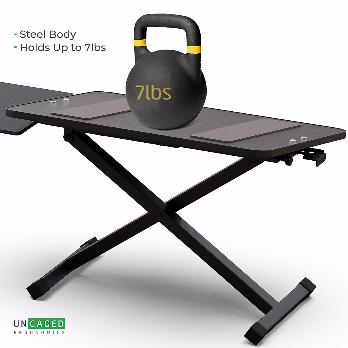 KT3 Ergonomic Computer Keyboard Stand Adjustable Height Angle Negative Tilt for standing up raise keyboards to standing height sit stand up on desk riser holder tray platform lift above desk black