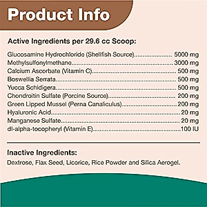 NaturVet ArthriSoothe Gold Advanced Joint Horse Supplement Powder – For Healthy Joint Function in Horses – Includes Glucosamine, MSM, Chondroitin, Hyaluronic Acid – 120 Day Supply
