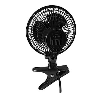 Comfort Zone 6 INCH - 2 Speed - Adjustable Tilt, Whisper Quiet Operation Clip-On-Fan with 5.5 Foot Cord and Steel Safety Grill, Black