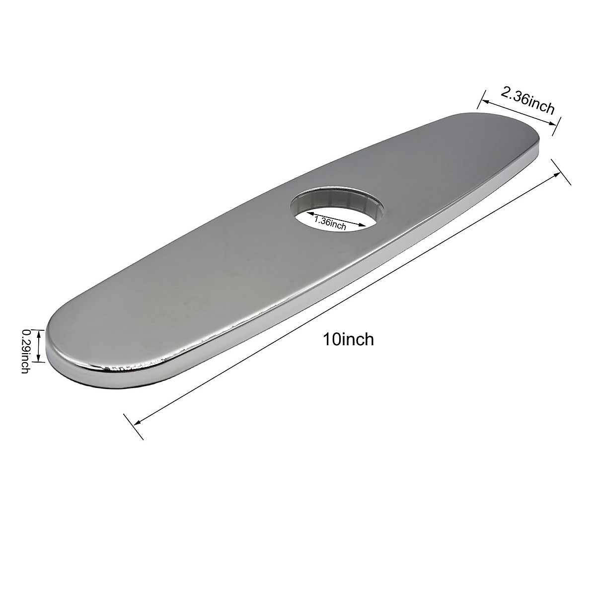 YEMCHI 10 inch Chrome Kitchen Faucet Cover, Modern Silver Stainless Steel Escutcheon Plate Tap Hole Cover Deck Plate for Kitchen Faucet 1 or 3 Hole Bathroom Sink (Chrome)
