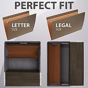 ZICOTO Decorative File Organizer Box Set of 2 - Collapsible Linen Filing Cabinets for Space Saving File Folder Storage - Easy Slide File Crates Store Your Hanging Files In Style