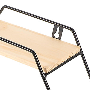 Uonlytech Hexagonal Storage Rack Metal Wall Shelf Wood Wall Shelves Hexagon Shelves for Wall Floating Shelves for Plants Metal Shelf Metal Floating Shelf Wall Shelves Wood Wall Shelving