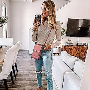 Roulens Small Crossbody Cell Phone Purse for Women, Touch Screen Bag Shoulder Handbag Wallet with Credit Card Slots