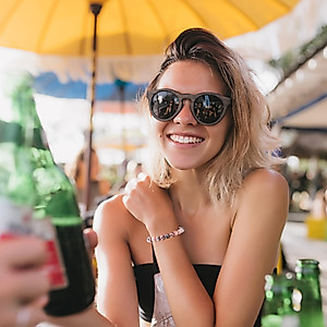 Seyaa Bracelet for Women, Pink Zebra Jasper Bracelet, Birthday Valentines Day Gift for Her Teen, Natural Crystal Stone
