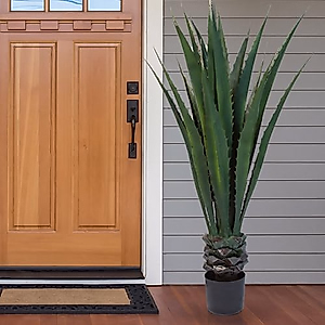 Pure Garden Giant Agave Fake Plant - 52-Inch Faux Succulent with Pot - Artificial Trees Blend Southwestern Style with Modern Home Decor