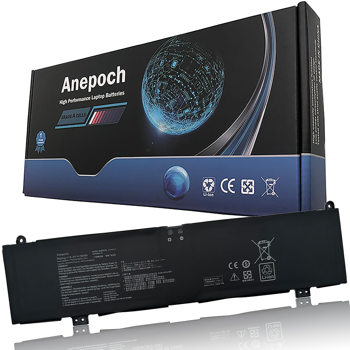 Anepoch C41N2013 Laptop Battery Replacement for Asus ROG Strix G15 G513 G513IM G17 G713 G713IM G713QM Rog Strix Scar 15 G533 G533QM G533QR 17 G733 G733ZM Zephyrus G15 GA503 S17 GX703 M16 15.4V 90Wh