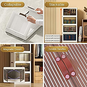 Altreeak 40 Qt Plastic Storage Bin Organizers 3 Layer | Foldable Storage Box | Storage Bins with Lids | Stackable Storage Bins