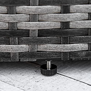 Outsunny 4pc Rattan Patio Furniture Set, Round Convertible Daybed or Sunbed, Adjustable Sun Canopy, Sectional Outdoor Sofa, 2 Chairs, Extending Tea Table, 3 Pillows, PE Plastic Wicker, Gray