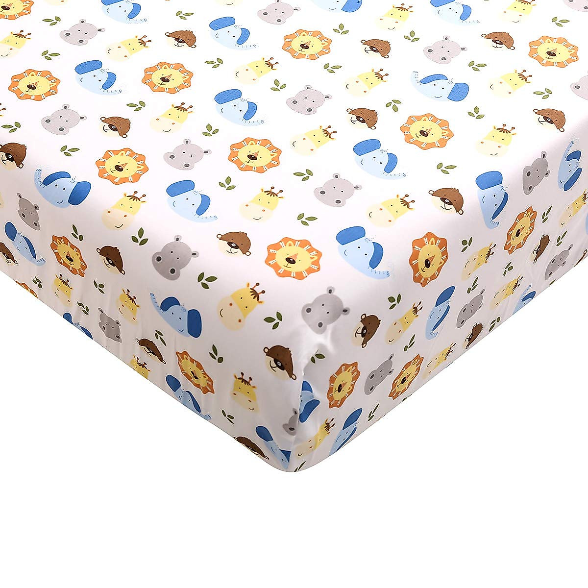 Brandream Crib Bedding Set for Boys Elephant Lion Jungle Nursery Bedding with Diaper Stacker 3D Animals, 4 Piece