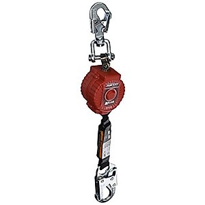 Miller by Honeywell MFL-7/6FT TurboLite Personal Fall Limiter with D-Ring Swivel Hook and Locking Snap Hook
