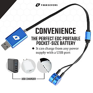 Foursevens USB Flex Charger, for Rechargeable Batteries & Flashlights, Ni-MH & Lithium-Ion Batteries, Portable USB Charger