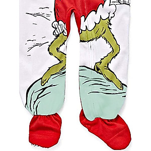 The Grinch Dr. Seuss Toddler Infant Christmas Footed Blanket Sleeper Pajamas (5T, Red)