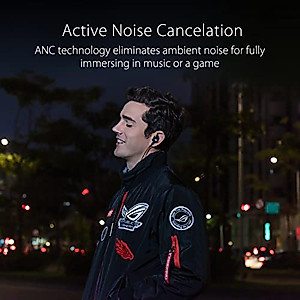 ASUS ROG Cetra II in-Ear Gaming Headphones | Earbuds, Microphone, ANC, USB-C, Aura Sync RGB Lighting, Bundled Travel Case, Silicon Tips, Compatible with Laptop, Switch, ROG Phone and Smart Devices