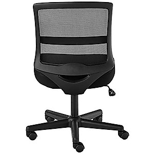 HON ValuTask Mid-Back Mesh Task Chair, Armless Black Mesh Computer Chair (HVL206)
