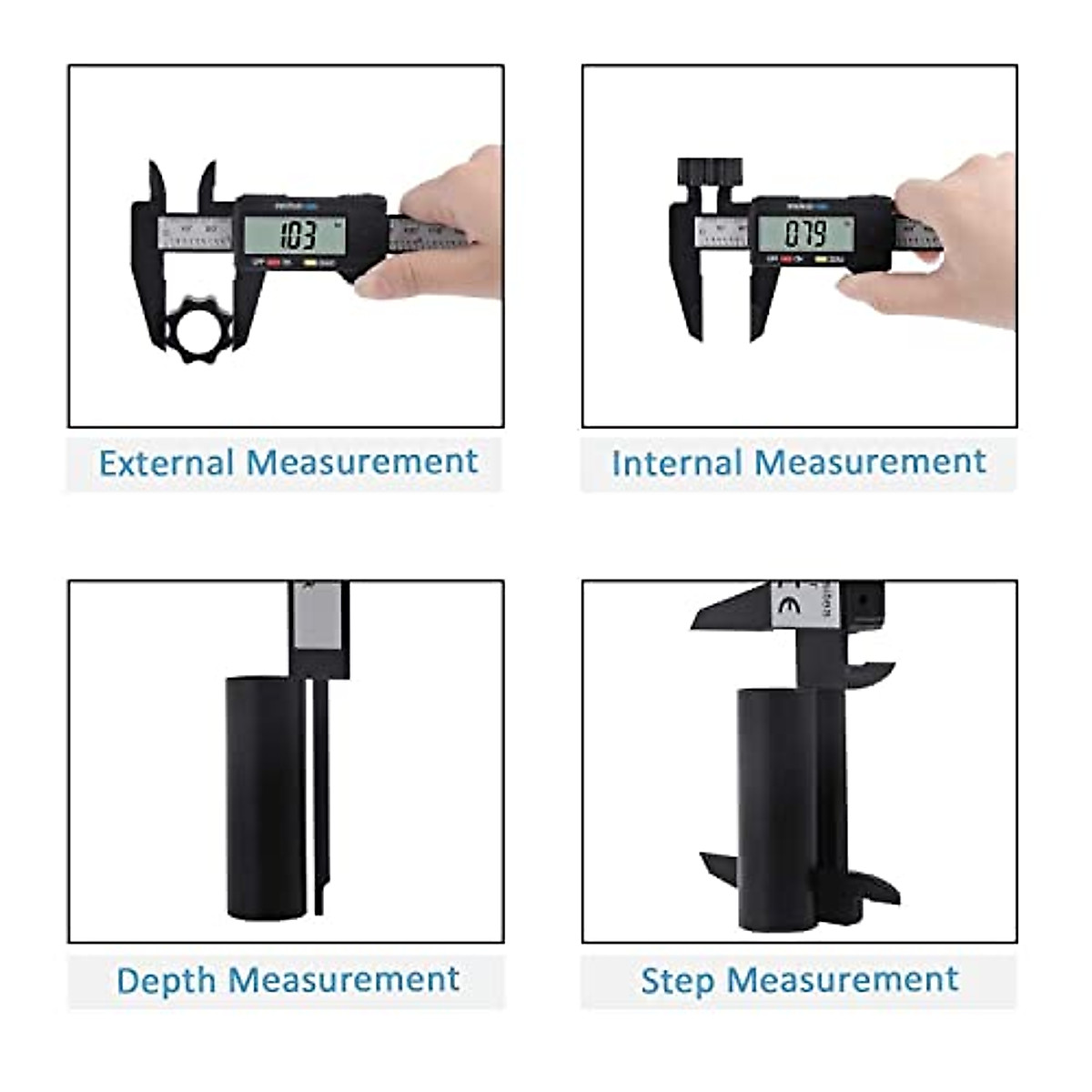 Digital Caliper, Adoric 0-6" Calipers Measuring Tool - Electronic Micrometer Caliper with Large LCD Screen, Auto-Off Feature, Inch and Millimeter Conversion