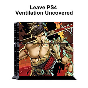 Vinyl Decal Skins for PS4 Console and Controllers- Protective Stickers Cover for PS4 Playstation 4 Console & Two Controllers Accessories -Red and Orange