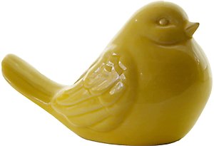 XIOU Ceramic Birds, Porcelain Bird Figurine Statue, Animals Figurines Ornaments, Mini Bird Home Decoration, Statues Decor for Garden Living Room Bedroom Office, Wedding Decor (Yellow)
