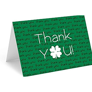 Red Door Inspirations Green Thank You Cards Perfect for St. Patrick's Day Thank You Cards or 4H Thank You Cards. Pack of 10 cards and 10 envelopes (Thank You Cards Green)