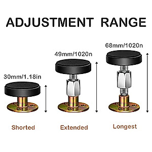 Krisler Adjustable Threaded Bed Frame Anti-Shake Tool for Bed, Headboard Stoppers, Bedside Headboards Prevent loosening Anti-Shake Fixer, Easy Install (30-64mm)