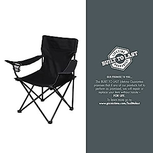 PICNIC TIME NCAA NC State Wolfpack PTZ Camp Chair, Picnic Chair, Beach Chair with Carrying Bag, (Black), 20.5 x 33 x 34