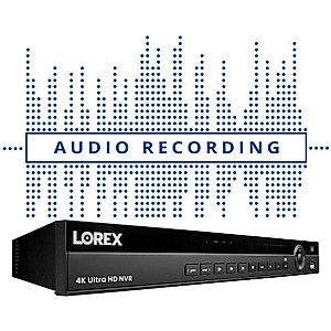 Lorex N882A38B 32 Channel, 16 PoE Port, 4K 2x4TB IP Ultra HD Pro Series Security System NVR with Lorex Cloud Connectivity, Audio, Multiple Recording Modes, Black (Recorder Only)