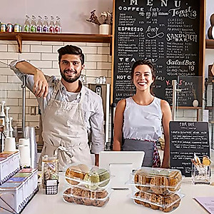 TOFLEN Disposable Sturdy Plastic Hinged Food Containers with Clear Lids (40 Pack) Clamshell Take Out Loaf Containers 7.2x4.7x3 Inches To Go Dessert Box Cake Slice Salad Pastry Sandwich Container