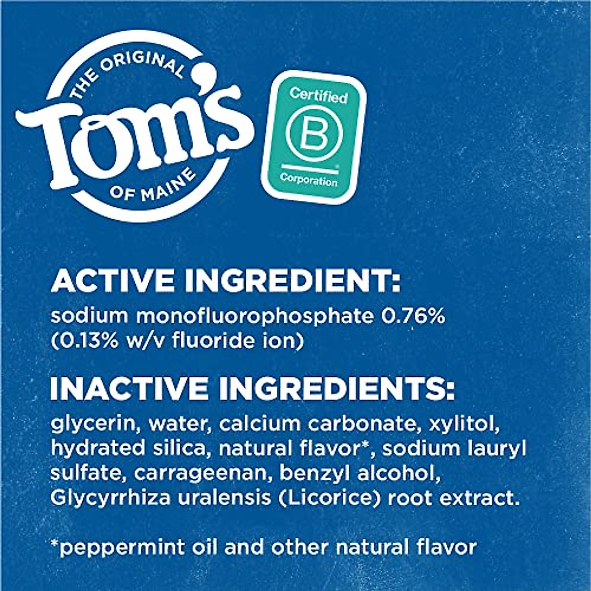 Tom's of Maine Natural Wicked Fresh! Fluoride Toothpaste, Cool Peppermint, 4.7 oz. 2-Pack (Packaging May Vary)