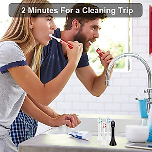 Replacement Toothbrush Heads Compatible with Flexforce Electric, Soft Dupont Bristles Head (Red)