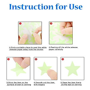 Glow in The Dark Stars Stickers for Ceiling and Wall, 216 Pcs Glowing Stars for Ceiling,Star Wall Decals for Kids Baby Room Birthday Gift