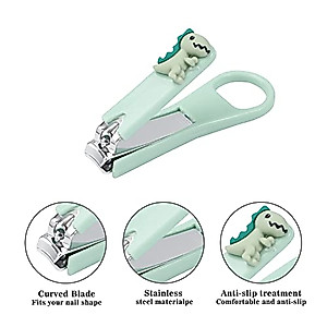 Dinosaur Nail Clippers Ultra Sharp Sturdy Nail Cutters with Ear Pick Dinosaur Keychain Set Gift-Dinosaur