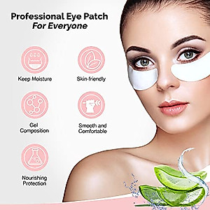 50 Pairs GreenLife 100% Naturel Eyelash Extension Under Eye Gel Pads patches kit Collagen (50 150 300 Pairs) with Aloe Vera Hydrogel Eye Patches set for Eyelash Extension Supplies Tools