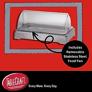 TableCraft Products CW40169 Full SZ Stainless Cold Server W Polycarbonate Lid