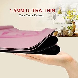 DOUBAO Non-slip Suede Printed Yoga Mats Portable Travel Pad for Fitness Pilates Gym Exercise Sport Multiple Uses Mat Blankets 1.5mm (Color : E)
