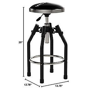 WORKPRO Heavy Duty Adjustable Hydraulic Shop Stool,Garage Bar Stool, 29in to 33.86in, 330-Pound Capacity, Black