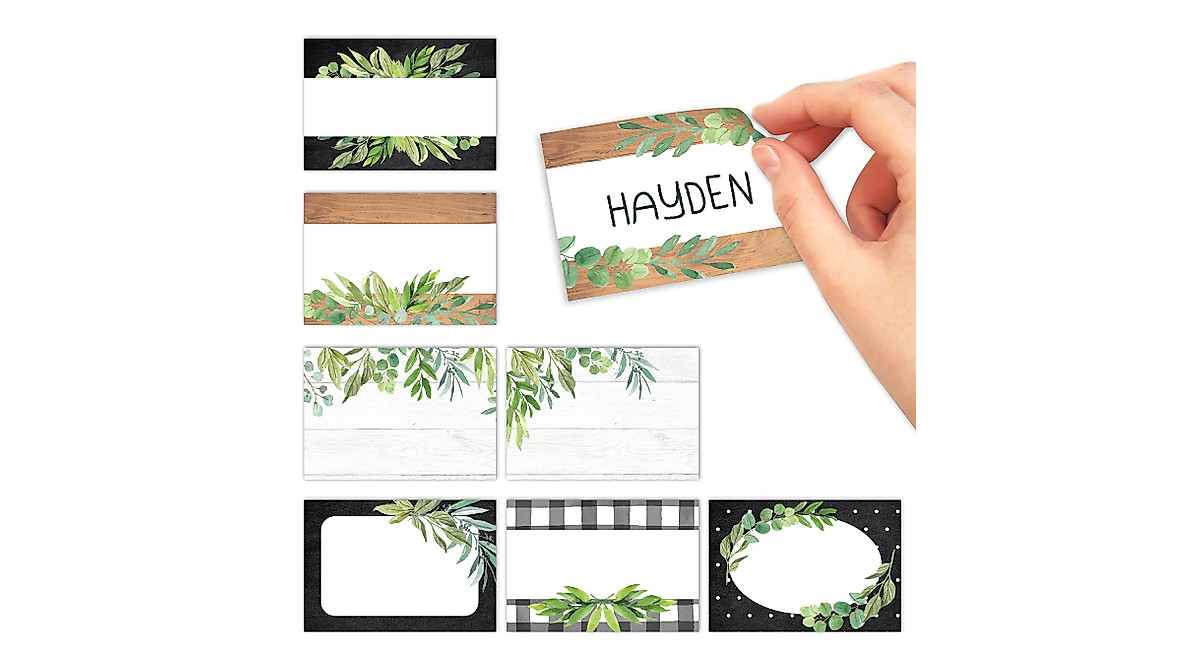 Hadley Designs 56 Farmhouse Name Tags for Kids & Classroom Use
