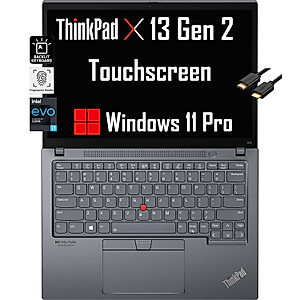 Lenovo ThinkPad X13 Gen 2 Business Laptop (13.3" FHD+ Touchscreen, Intel EVO Core i7-1185G7, 16GB RAM, 512GB PCIe SSD) Light Weight, Backlit, FP, Wi-Fi, Webcam, 3-Yr Warranty, IST Cable, Win 11 Pro