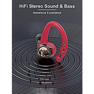 Wireless Earbud, Bluetooth Headphones 5.1 Sport Unique Earhooks, Wireless Earphones in Ear Noise Cancelling Mic Stereo Bass, 35H Playtime IP7 Waterproof Headset for Workout Running Gym Android iOS