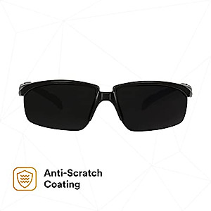 3M Safety Glasses, Solus 2000 Series, Anti-Scratch, IR Shade 5.0 Gray Lens, Black/Green Temples