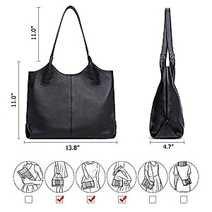 Soft Leather Tote Purse Zipper Closure Designer Handbag Women RFID Top-handle Bag Lightweight