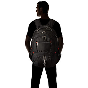 Travel Backpack for Men Women,Extra Large 17 Inch Laptop Bag with USB Port & Rain Cover for College School Bookbags,TSA Friendly Water Resistant Business Computer Bag with Luggage Strap (M100_Black_L)