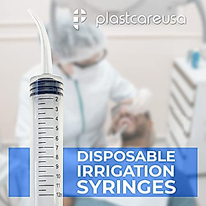 10 Disposable Curved Tip 12ml Dental Oral Dispensing 12cc Syringes (with Measurements) for Dental, Pets, Liquid