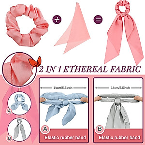 12 Pieces Hair Accessories for Women Hair Ribbons Hair Scarf Scrunchies Bow Scrunchies for Girls Women Hair Scrunchies with Bow Knot(Fresh Color)