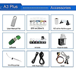 PLK L805 A3 DTF Transfer Printer with Roll Feeder, Direct to Film Print-Preheating T-Shirt Printing Machine for Fabrics and Hoodies (DTF Printer + Oven)