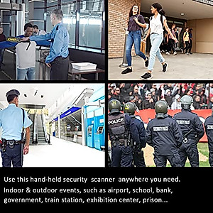 Handheld Metal Detector Wand,Security Wand,Portable Adjustable Sound & Vibration Alerts, Detects Weapons Knives Screw (High Sensitivity, Black)